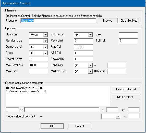 Specifying Optimization Control